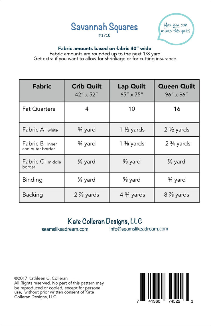 Savannah Squares PDF Download – Kate Colleran Designs